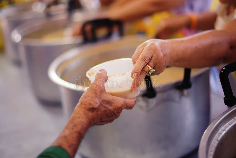 Concept of Feeding : Helping People with Hunger with Kindness Stock ...