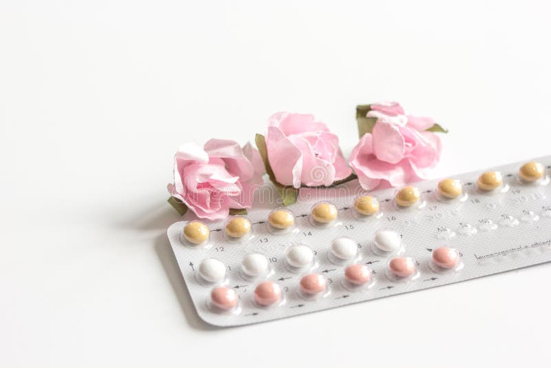 Concept of Female Contraception on White Background Stock Image - Image ...