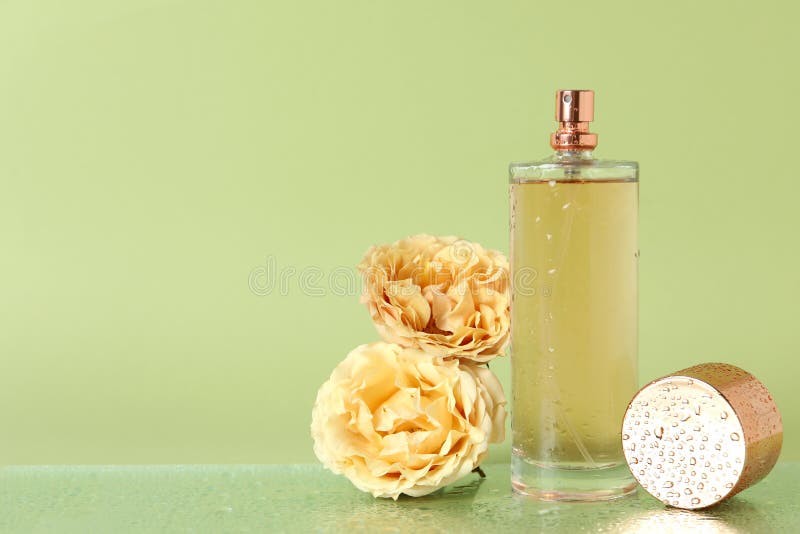 Concept of Female Perfume, Space for Text Stock Image - Image of green ...