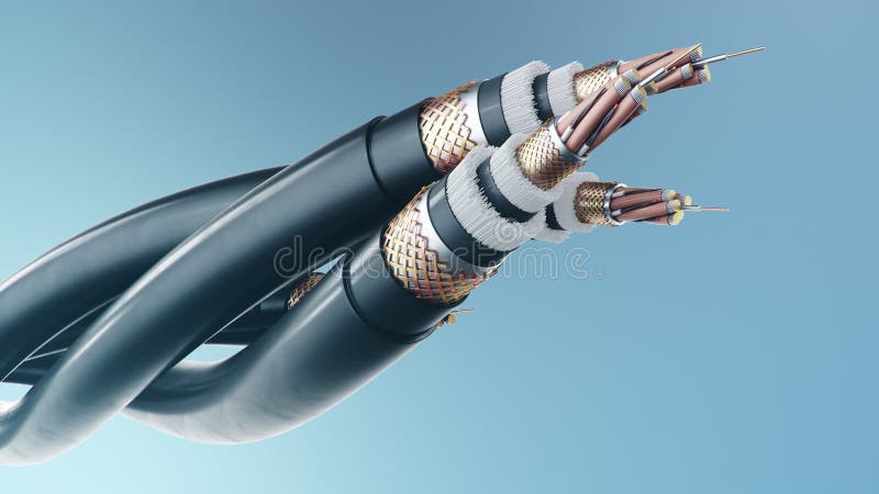 Fiber Optic Cables Transmitting Data with Glowing Strands and a Blurry ...