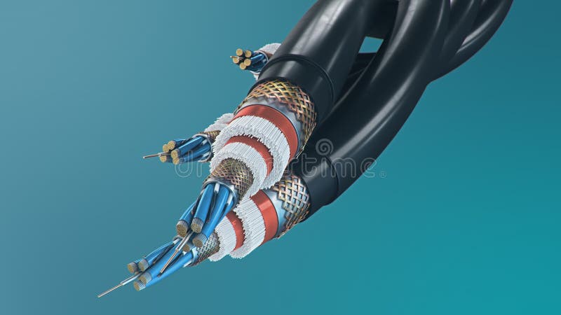 The Concept Of Fiber Optic Cable On A Colored Background. Future Cable ...