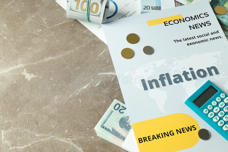 Concept of Financial, Economic Problems and Inflation, Space for Text ...