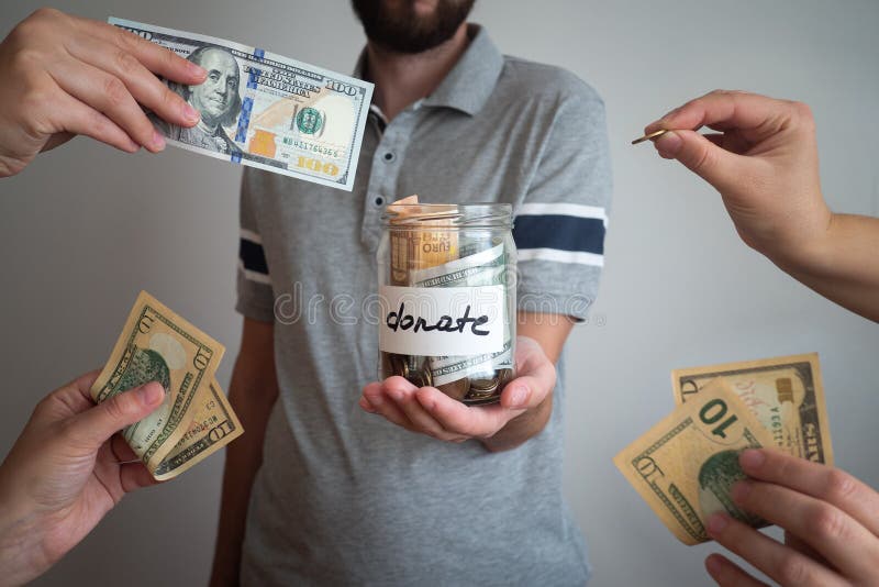 Concept of Financial Support by Donations. Donate for Creators or ...