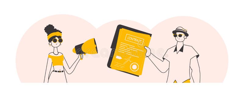 The Concept of Finding People To Work. Lineart Trendy Style. Vector ...