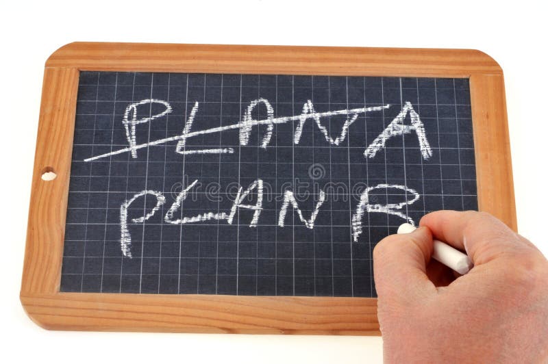 Plan a Crossed To Write Plan B on a School Slate Stock Image - Image of ...