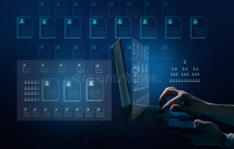 Concept of Finding a Team for Remote Work. Recruitment Stock Photo ...