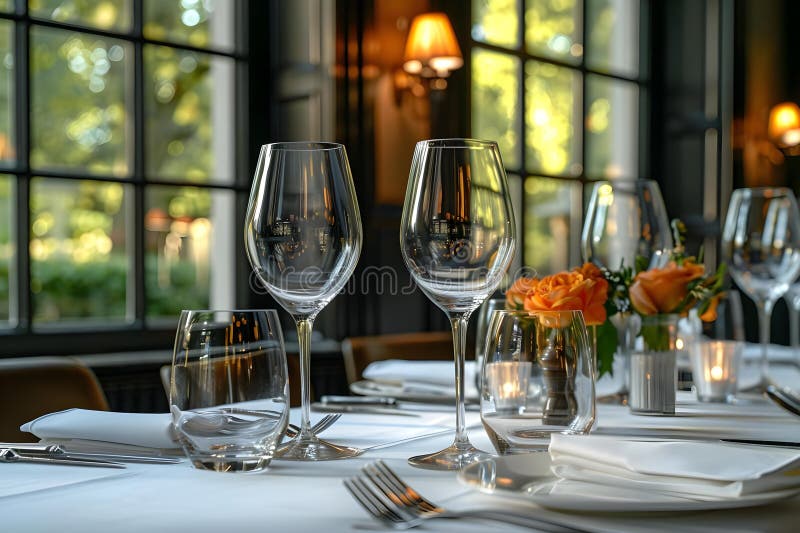 Elegant Table Setting for a Fine Dining Experience. Concept Fine Dining ...