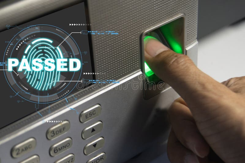 Concept of Fingerprint and Password Login Encryption Stock Image ...