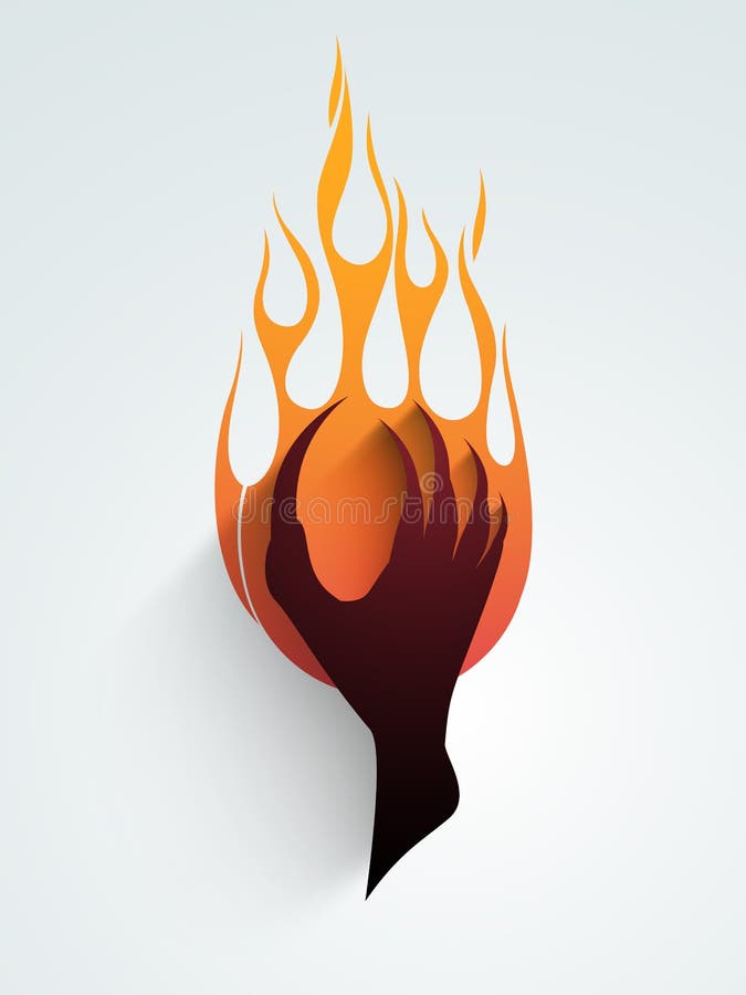 Concept of Fire with Zombie Hand. Stock Illustration - Illustration of ...
