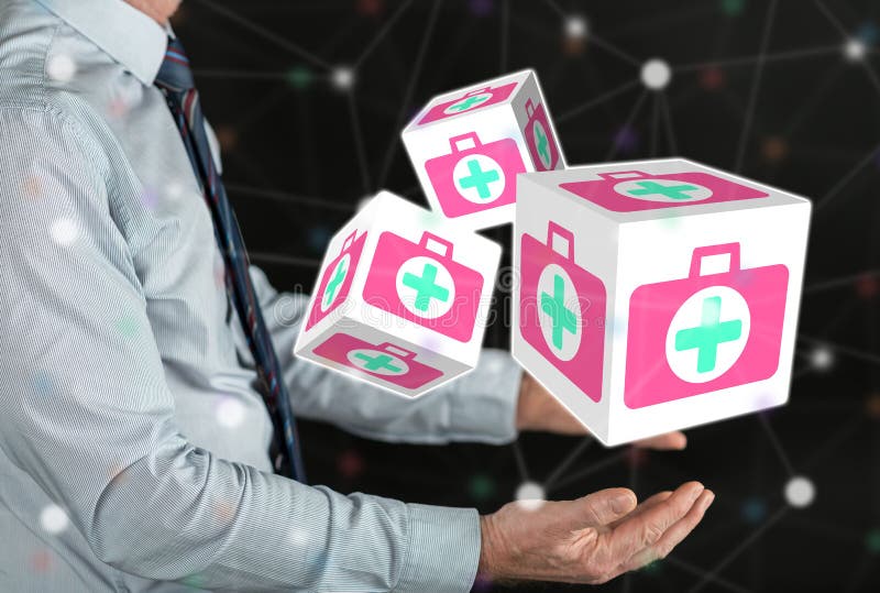 Concept of first aid stock photo. Image of hand, cross - 153973940