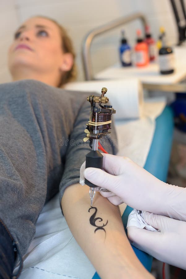 Concept First Time Tattoo Application Stock Image - Image of sterilize ...