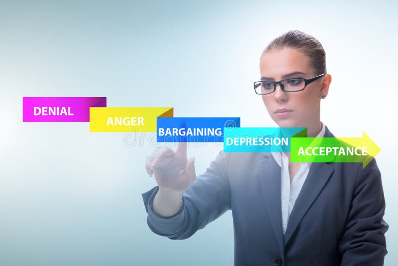 The five stages of grief stock photo. Image of chalk - 15967622