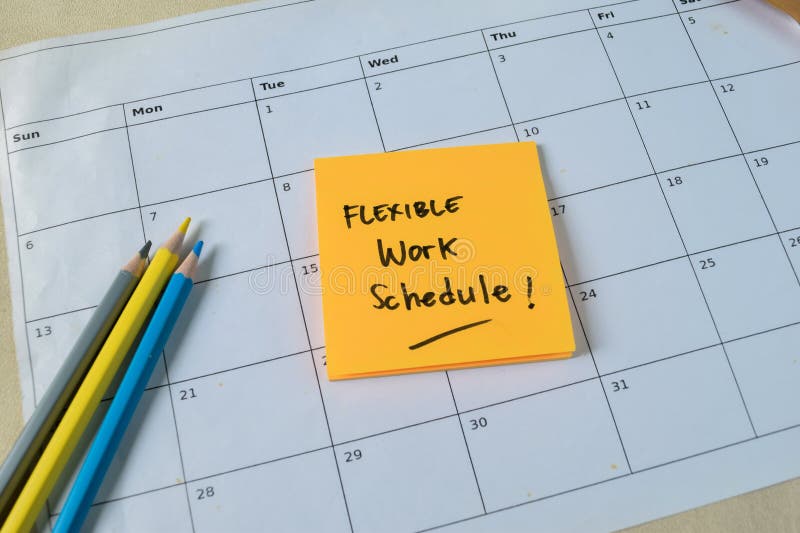 Concept of Flexible Work Schedule Write on Sticky Notes Isolated on ...