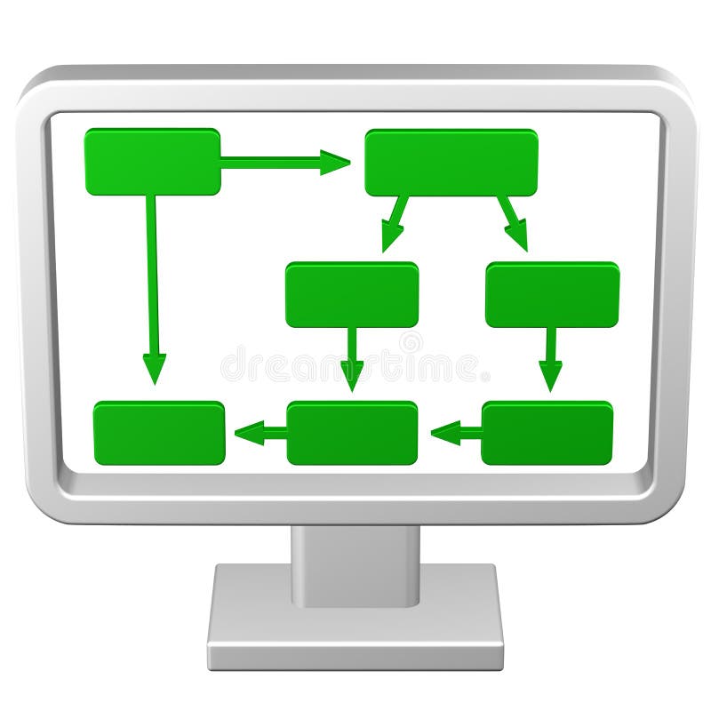 Concept: Flow Chart Display. 3D Rendering. Stock Illustration ...