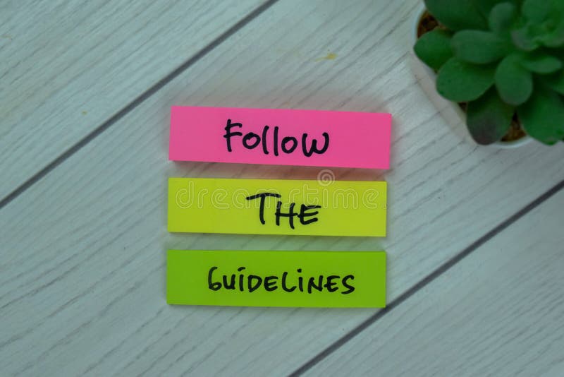 Concept of Follow the Guidelines Write on Sticky Notes Isolated on ...