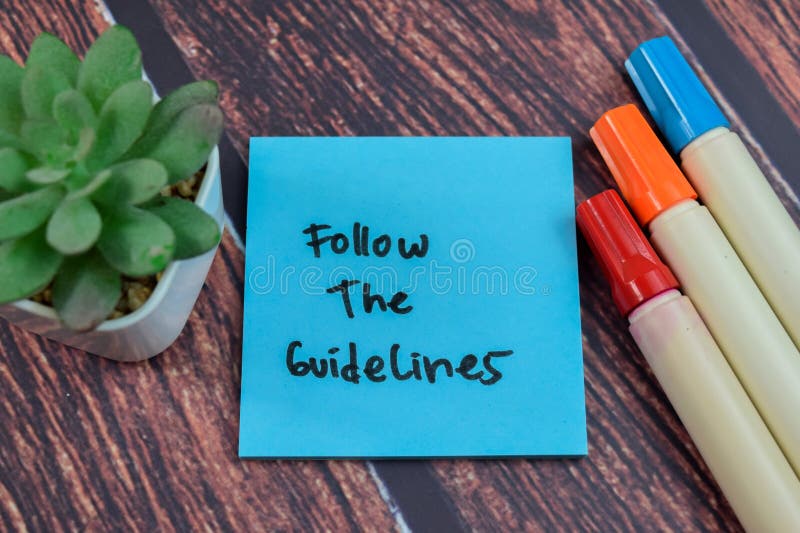Concept of Follow the Guidelines Write on Sticky Notes Isolated on ...