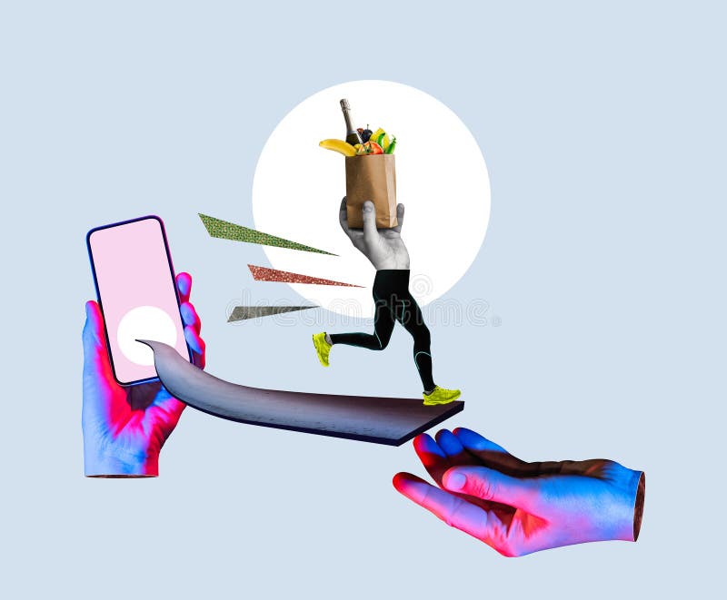 Concept of food delivery. stock image. Image of grocery - 277446919