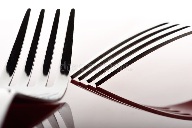 Concept with Fork on Red Background VI Stock Photo - Image of silver ...