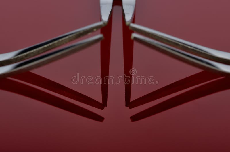 Concept with Fork on Red Background V Stock Image - Image of breakfast ...