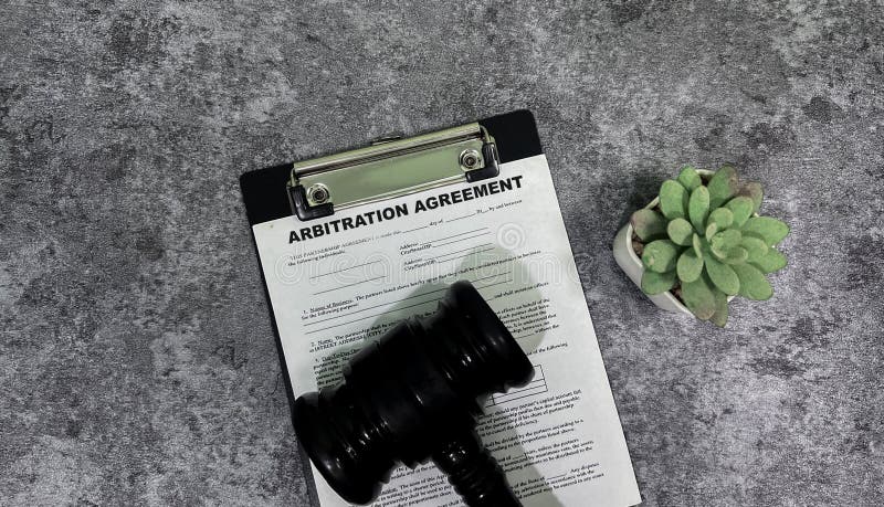 Concept Form of Arbitration Agreement Write on Paperwork Isolated on ...