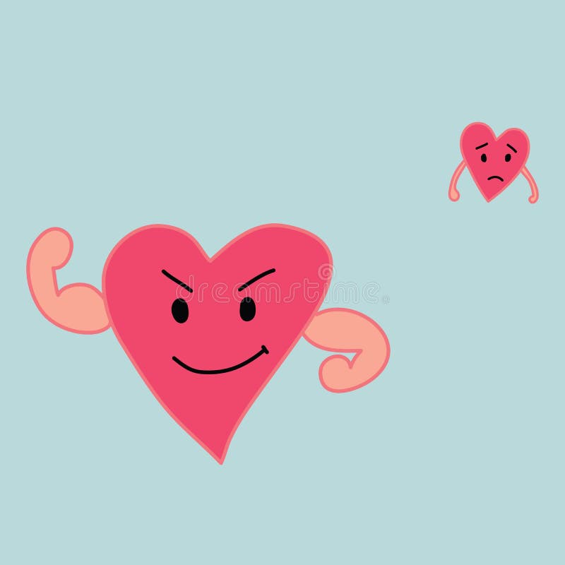 Coeur Fort Avec Les Bras Et La Ligne Symbole Plat Unique De Muscle D ...