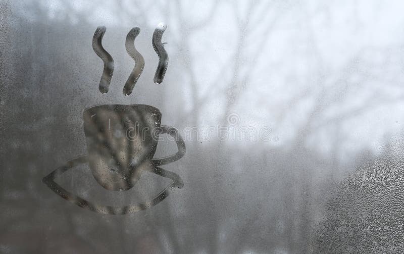 The Concept of Fragrant Morning Coffee. Silhouette of a Coffee Cup on a ...
