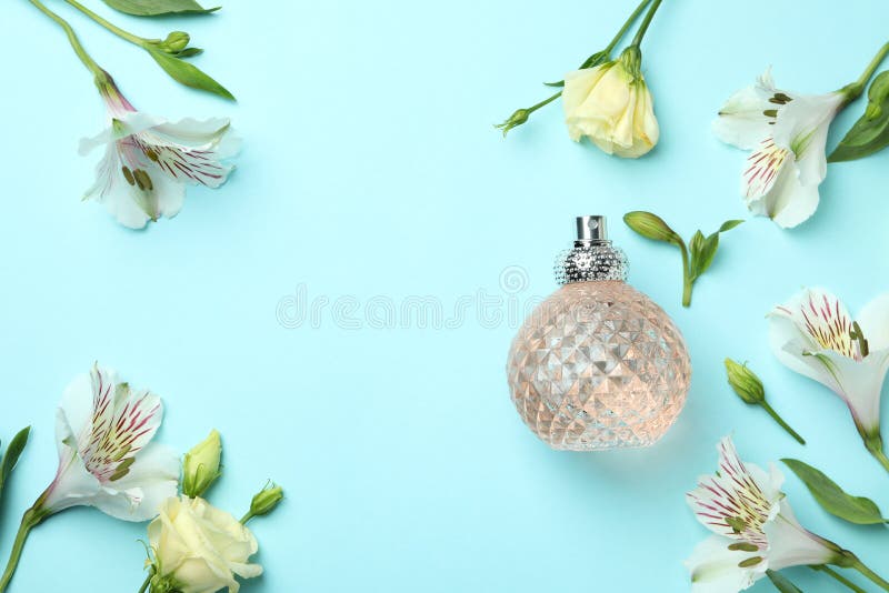 Concept of Fragrant Perfume, Space for Text Stock Image - Image of flat ...
