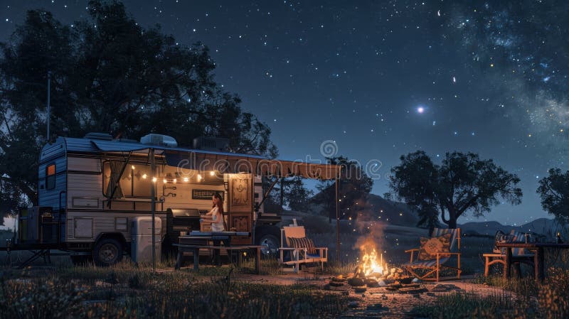 Concept of a Free Life in a Mobile Home, Representing Freedom and Self ...