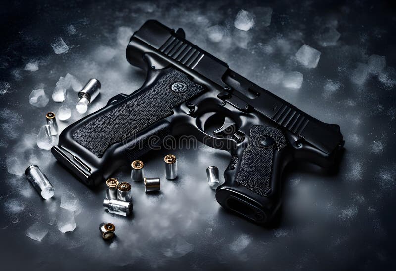 Concept of Freezing Shot of a Gun Stock Illustration - Illustration of ...