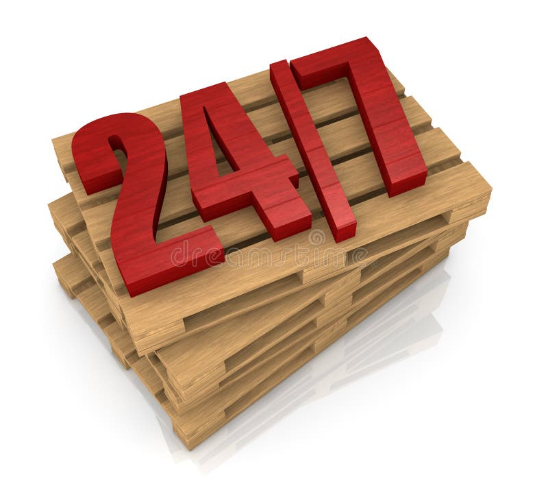 24X7 or 24 hour support stock illustration. Illustration of ...
