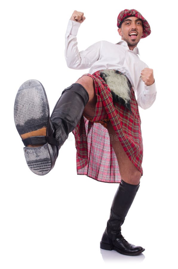 Concept with Funny Scotsman Isolated on White Stock Image - Image of ...