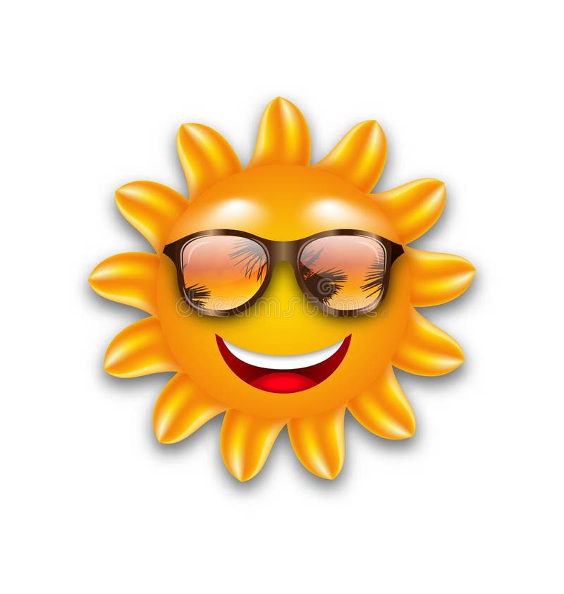 Concept of Funny Sun with Sunglasses, Stock Vector - Illustration of ...