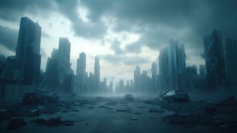 The Concept of the Future Apocalypse. Digital Art Stock Illustration ...