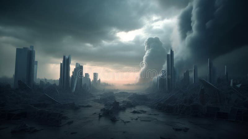 The Concept of the Future Apocalypse. Digital Art Stock Illustration ...