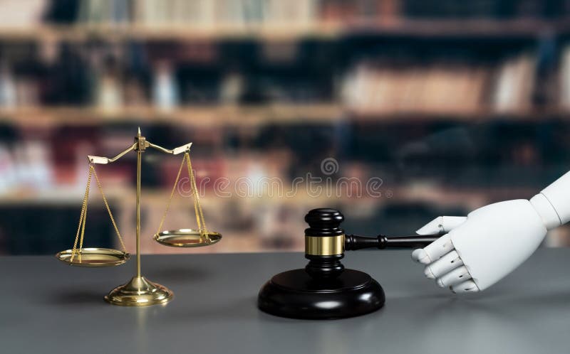 Concept of Future and Fair Justice System by Robotic Holding Gavel ...