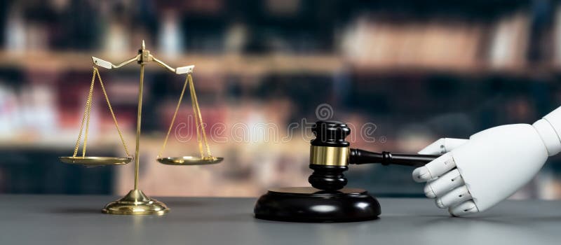 Concept of Future and Fair Justice System by Robotic Holding Gavel ...