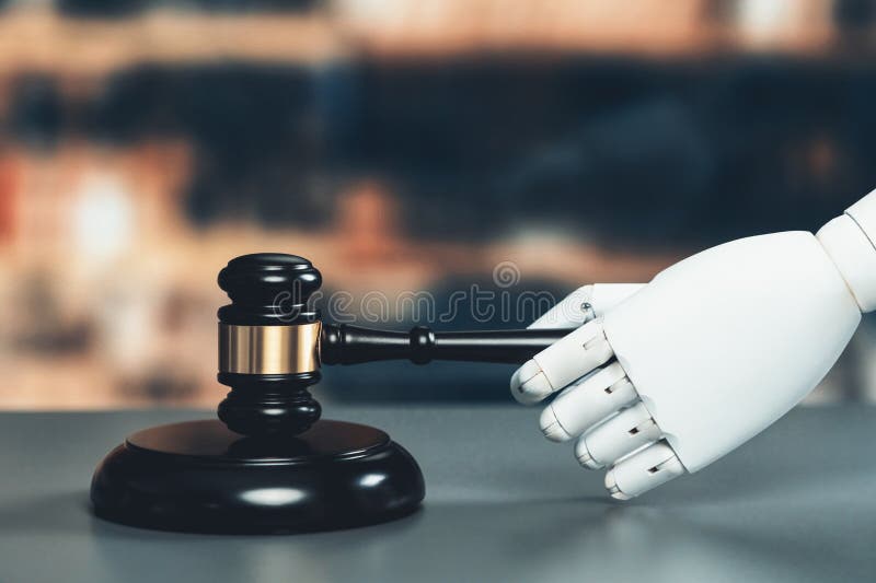 Concept of Future and Fair Justice System by Robotic Holding Gavel ...