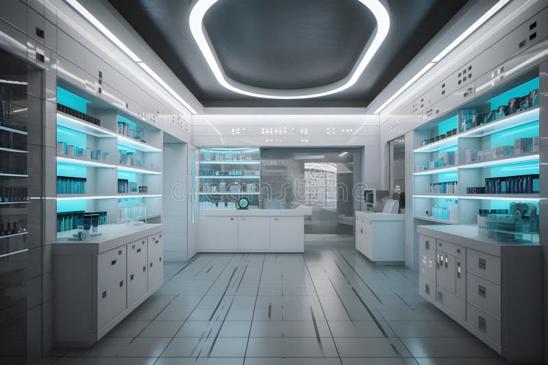 Concept Future Pharmacy, Modern Design . Generative AI Stock ...