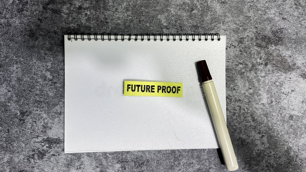 Concept of Future Proof Write on Sticky Notes Isolated on Wooden Table ...