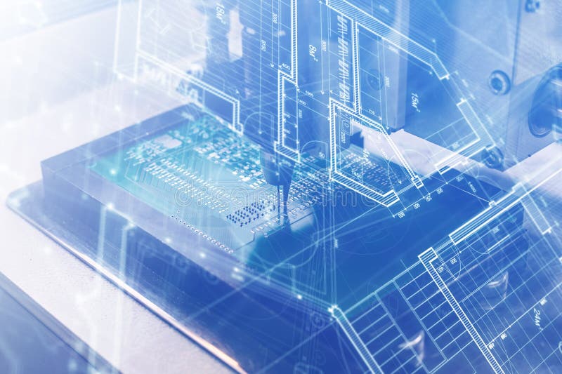 The Concept of Future Technologies. Computer Board with Visual Effects ...