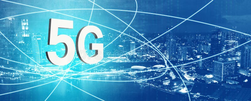 Concept of Future Technology 5G Network Systems and Internet. 3d ...