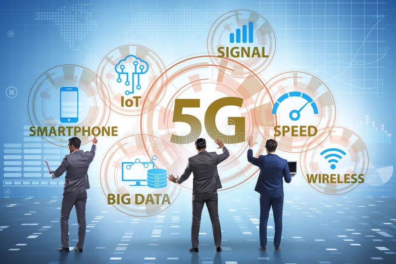Concept of 5g Fast Networks with Businessman Stock Photo - Image of ...