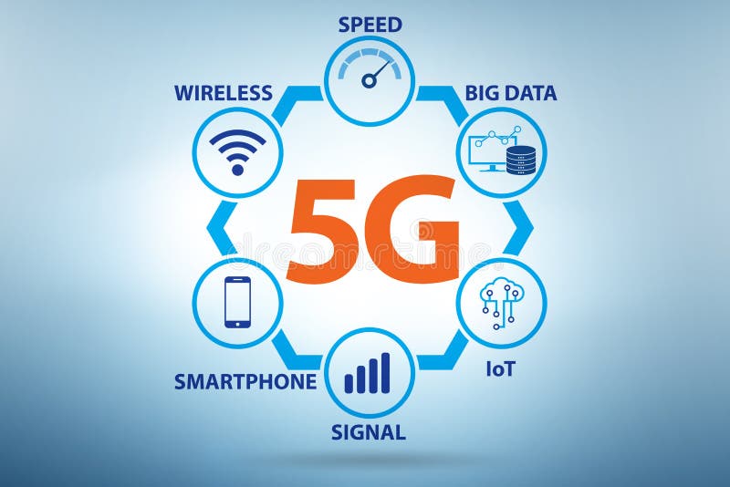 Concept of 5g Fast Networks Stock Illustration - Illustration of city ...