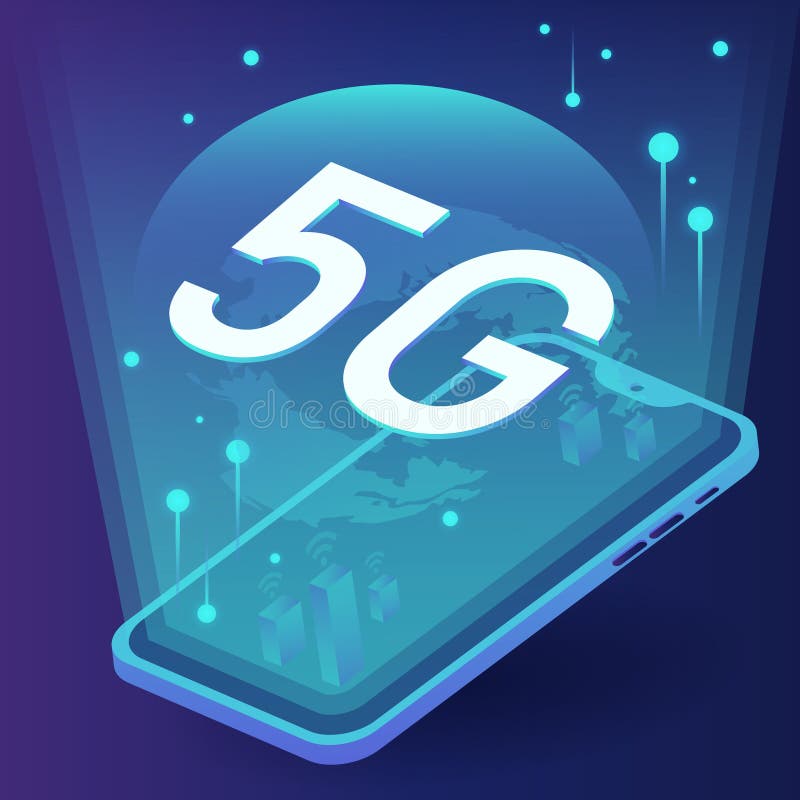 Concept of 5G in the Future on Your Phone with Network Vector Stock ...