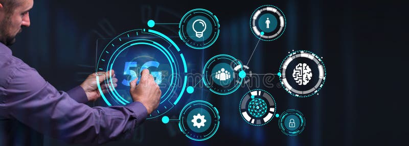 The Concept of 5G Network, High-speed Mobile Internet, New Generation ...