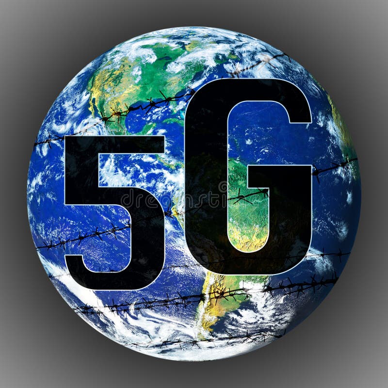 Concept of 5G Technology Danger for Earth Stock Illustration ...