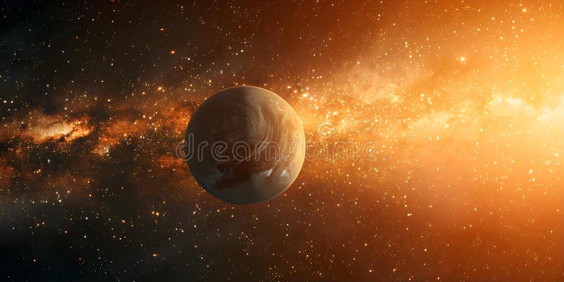 Galactic Landscape Featuring a Distant Planet within the Vast Cosmos ...