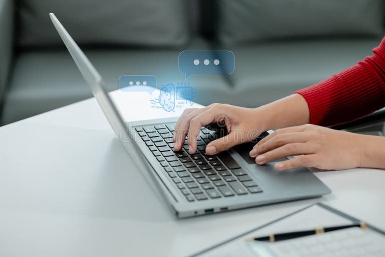 The Concept of Generative AI, Inputting Commands To AI To Create a Set ...