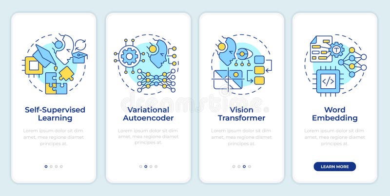 Concept of Generative AI Onboarding Mobile App Screen Stock Illustration - Illustration of ...
