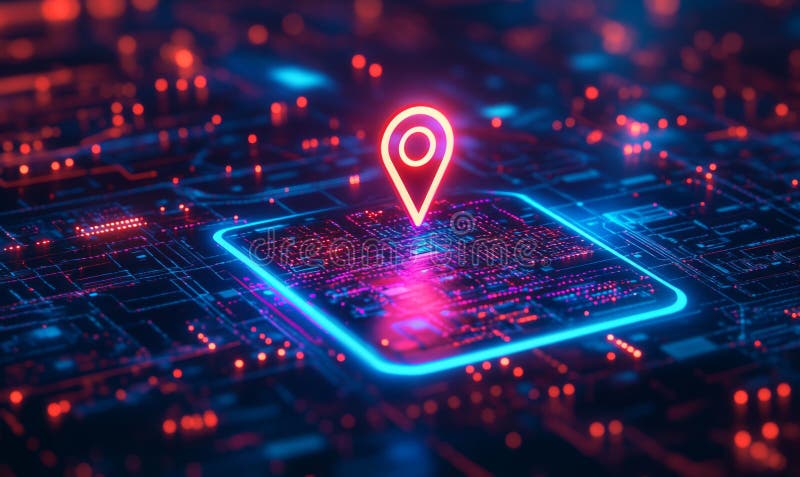 Concept of Geofencing, Featuring a Digital Map with Virtual Boundaries ...